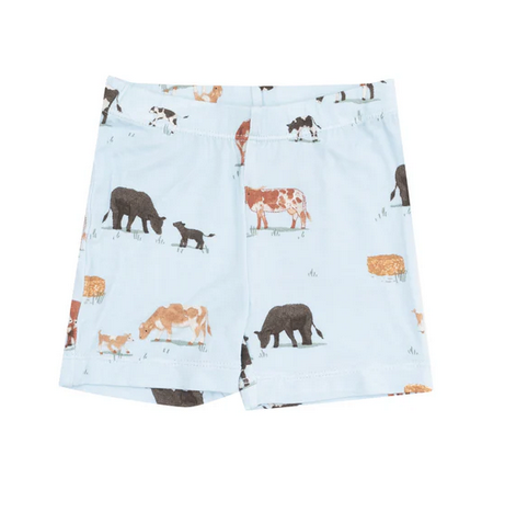 Angel Dear Bamboo S/S Short PJ Lounge Set - Cow Families Blue – Bubble ...