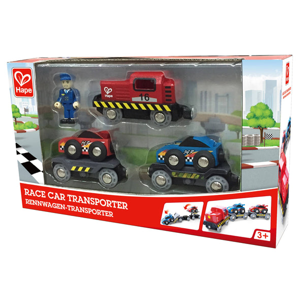 Hape Germany - Race Car Transporter Toy – Bubble Belly moms | babies | kids